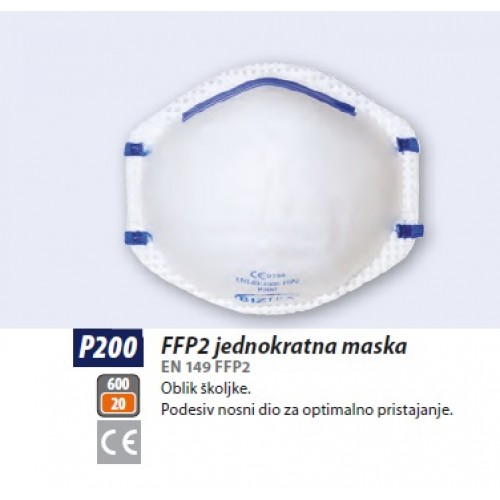 FFP2 JEDNOKRATNA MASKA (20 KOMADA)